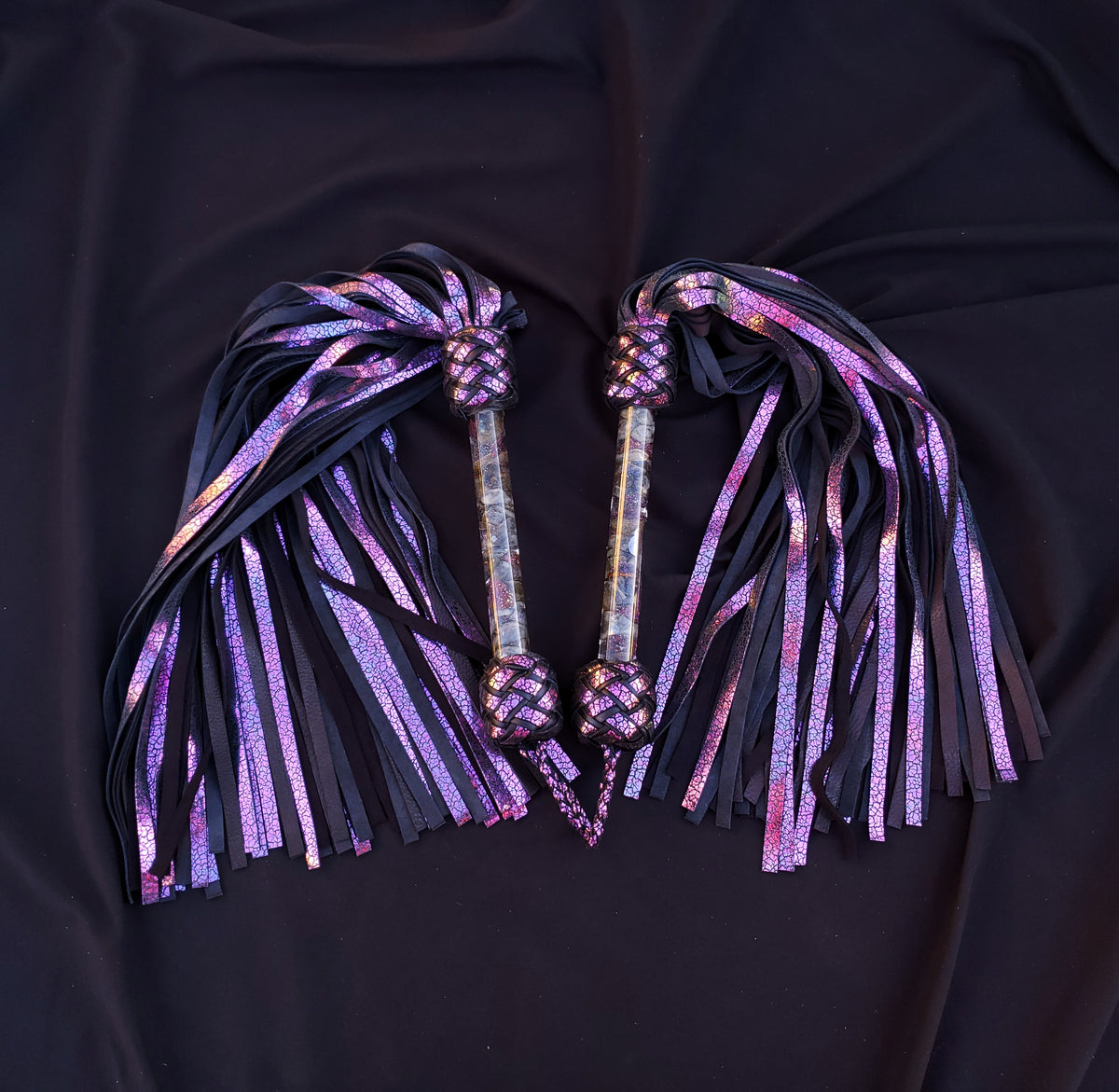 Matched Pairs of Floggers – Firebird Leather