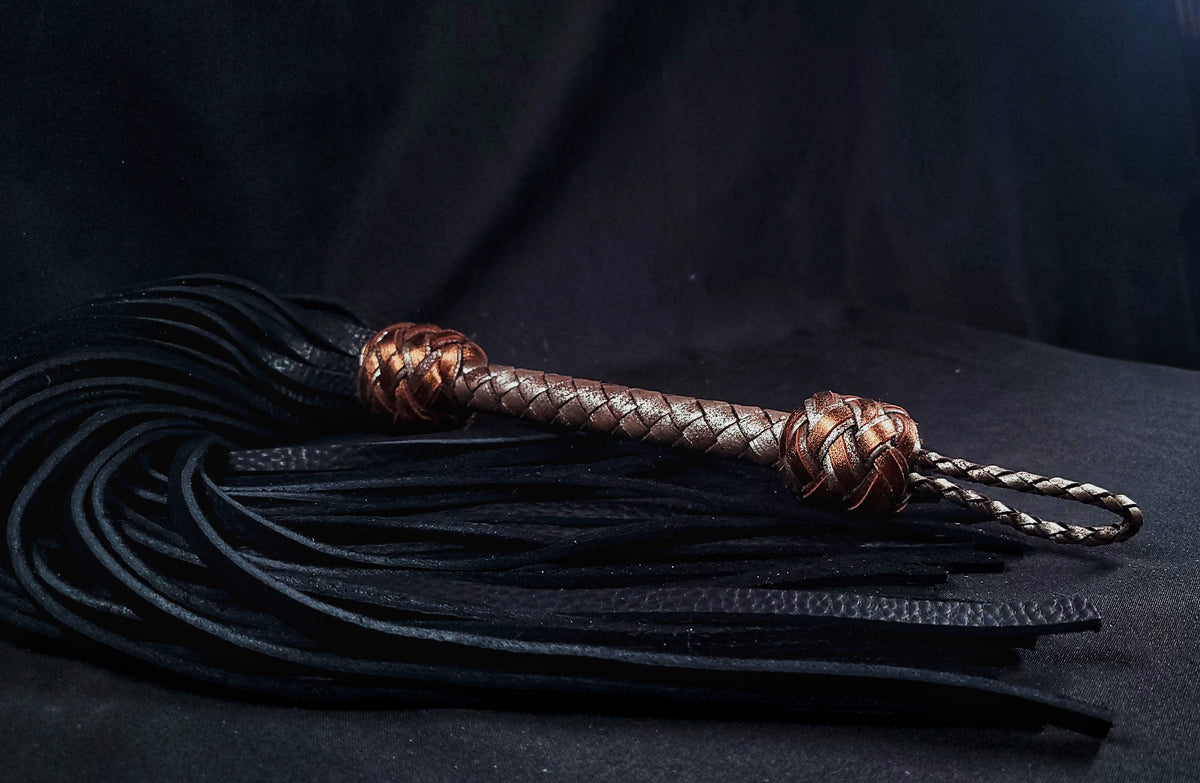 Heavy Metal Black Bison Floggers XL- In Stock – Firebird Leather