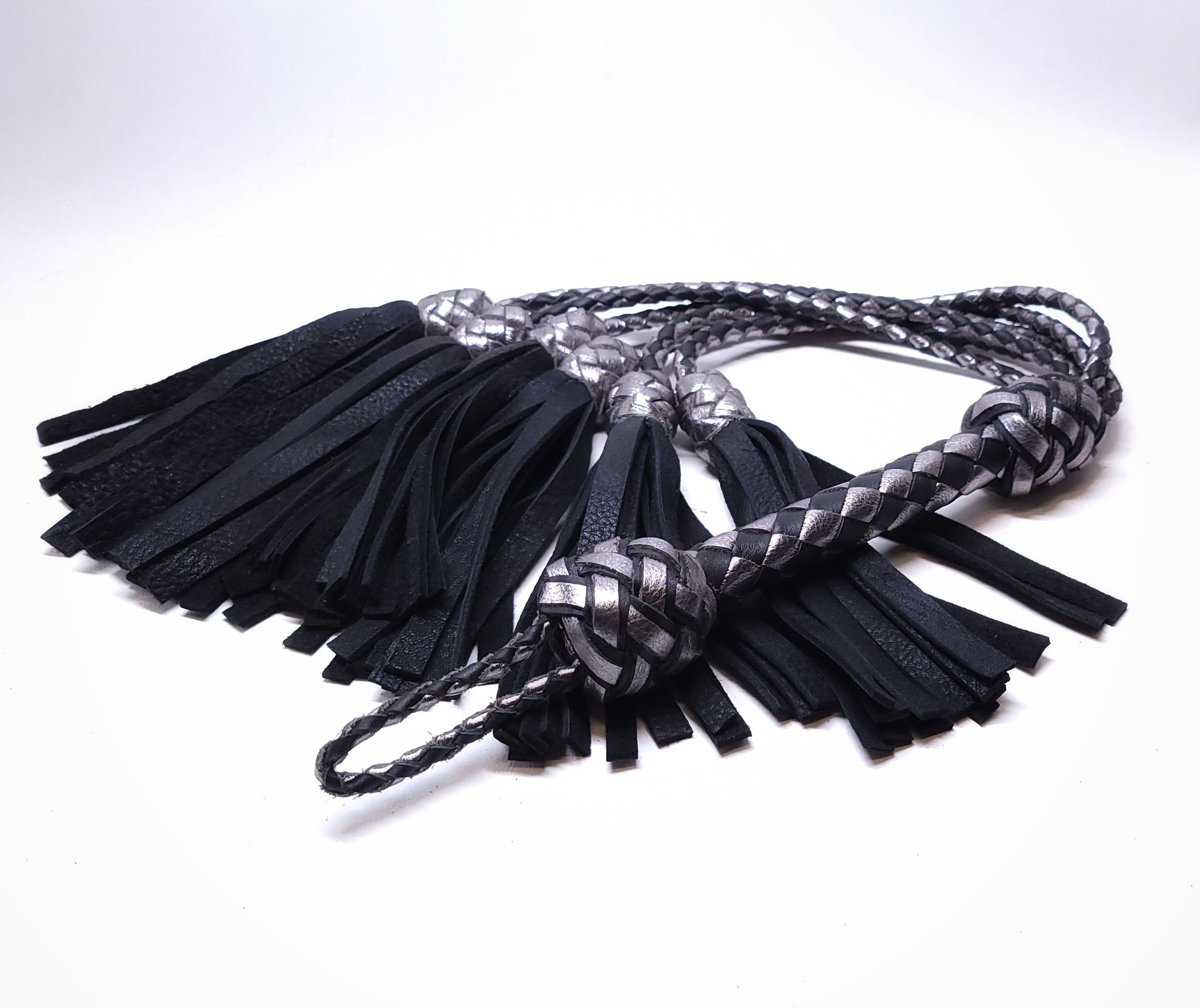 Black and Silver Leather Thumper- Made to Order – Firebird Leather
