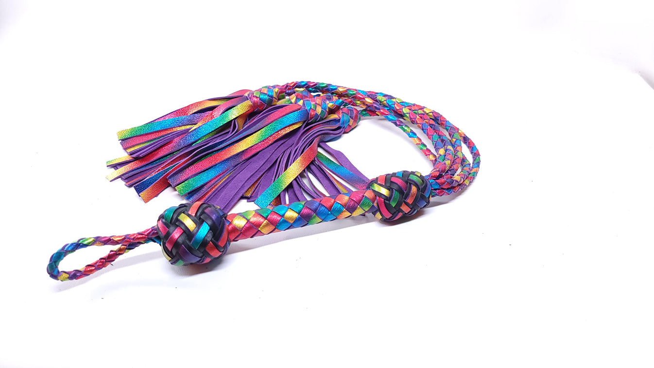 Rainbow Thumper Flogger - In Stock – Firebird Leather