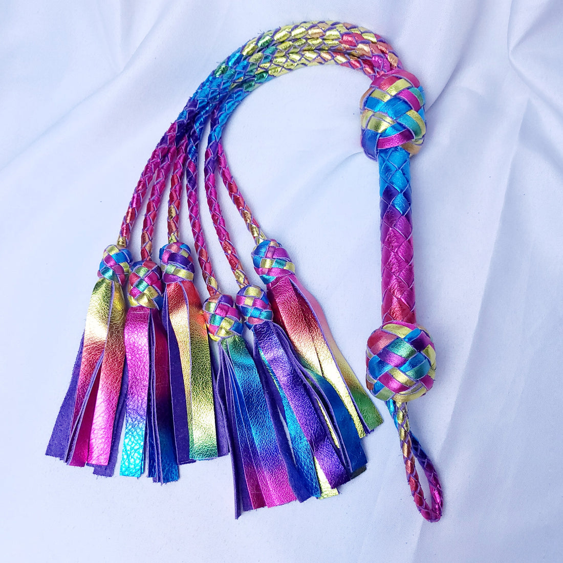 Rainbow Thumper Flogger - Made to Order – Firebird Leather