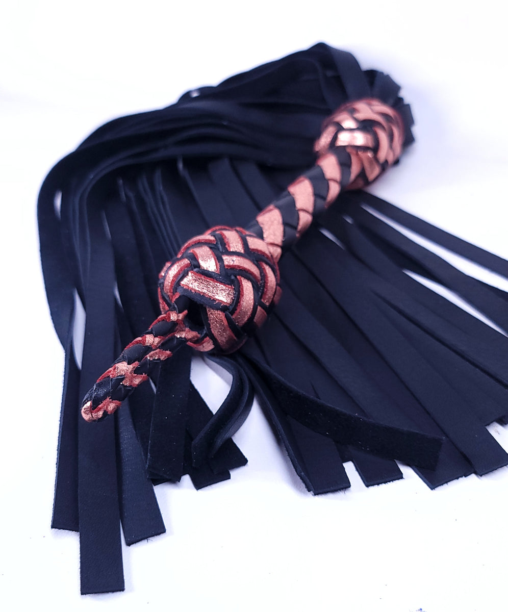 Rose Gold Deerskin Flogger- Made to Order – Firebird Leather